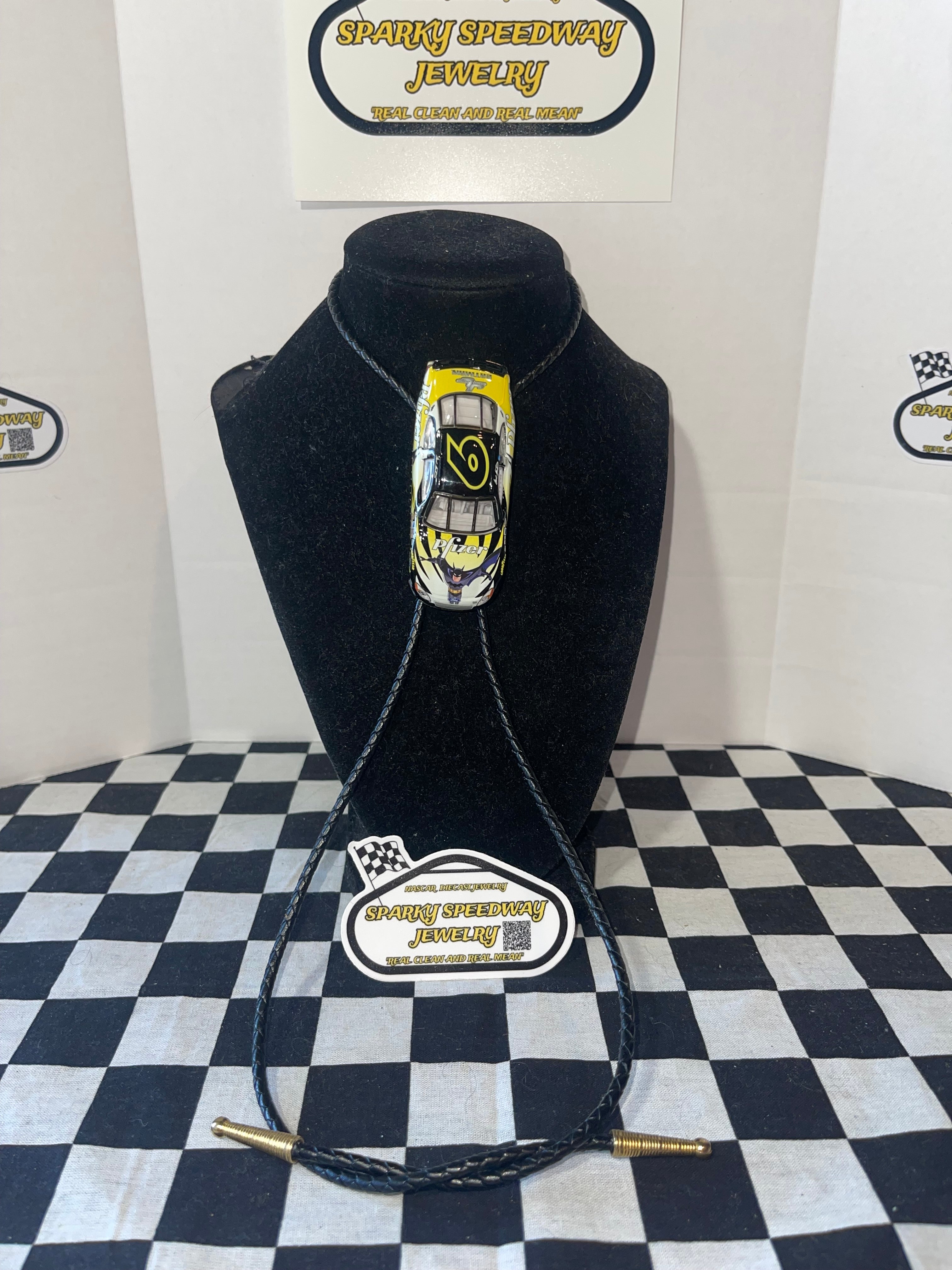 Nascar Bolo Tie - Mark Martin #6 Pfizer Batman – SparkySpeedwayJewelry